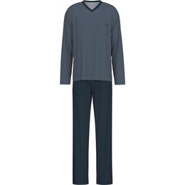 Calida Herren Schlafanzug "Relax Streamline", Gr. S, blau, Interlock, Obermaterial: 100% Baumwolle, unifarben, Homewear-Sets, mit aufgesetzter