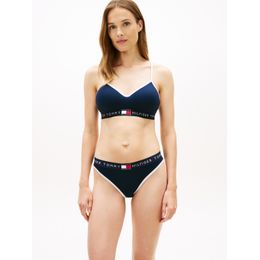Bikinislip, Damen, Gr. S (36), schwarz night navy, Feinripp, Obermaterial: 57% Baumwolle, 38% Polyester, 5% Elasthan, Tommy Hilfiger Underwear, k&ouml;rpernah, Unterhosen, elastischer Bund mit Logoschriftzug