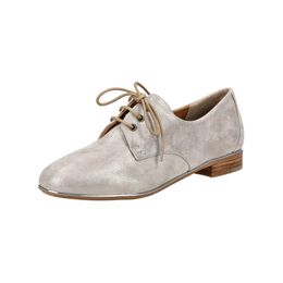 Schn&uuml;rschuh Everybody "Everybody Halbschuhe Leder", Damen, Gr. 38,5, silber, Leder, Schuhe Schn&uuml;rschuh