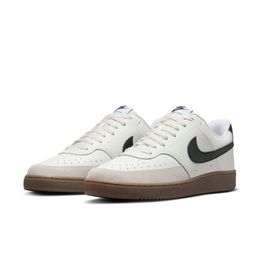 Sneaker Nike Sportswear "COURT VISION LO", Herren, Gr. 45, sail, schwarz, lt orewood brn, wei&szlig;, Leder, Synthetik, Schuhe Sneaker, Design auf den Spuren des Air Force 1