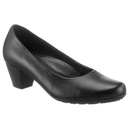 Pumps Gabor "ST.TROPEZ", Damen, Gr. 41, schwarz (schwarz, schwarz), Kalbsleder, unifarben, Schuhe Pumps, Abendschuh, Festtagsschuh mit rutschhemmender Gummilaufsohle