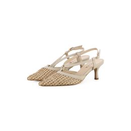 Evita PERLA Damen Sling Pumps - Raffia Hellbeige - 42