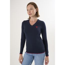 FELIX HARDY Damen V-Ausschnitt-Pullover "V-Ausschnitt-Strickpullover"navy, Gr. S, 100% Baumwolle, Pullover