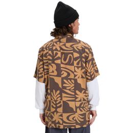 Quiksilver Herren Kurzarmhemd "Safe Paradise"almond desert checker, Gr. XL, Obermaterial: 100% Viskose;, Hemden