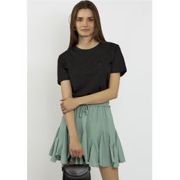 FRESHLIONS Damen T-Shirt "Embroidere", schwarz, Gr. XS, bedruckt, 100% Baumwolle, Shirts, mit kleiner Stickerei auf der Brust