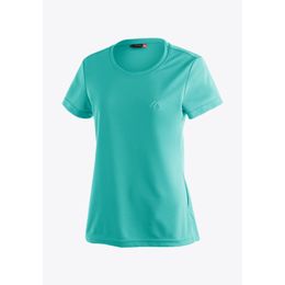 T-Shirt Maier Sports "Waltraud", Damen, Gr. 34, blau (raucht&uuml;rkis), 100% Polyester, Rundhals, Shirts T-Shirt, Damen Kurzarmshirt, leichtes Sommer Funktionsshirt, Rundhals, Reg Fit