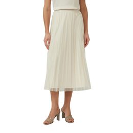 Damen Midirock, beige, Gr. 46, s.Oliver BLACK LABEL, unifarben, Web, Obermaterial: 100% Polyester, R&ouml;cke, mit Falten und Gummibund