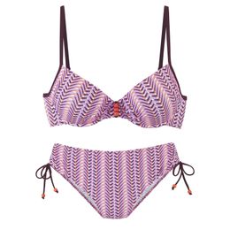 Vivance Damen B&uuml;gel-Bikini, rosa, Gr. 42, bedruckt, Polyamid, Bikini-Sets, mit Zierperlen