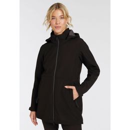 Parka Killtec "KOW 95 WMN SFTSHLL PRK", Damen, Gr. 38, schwarz, Softshell, Obermaterial: 100% Polyester, unifarben, mit Klettverschluss, Jacken Parka