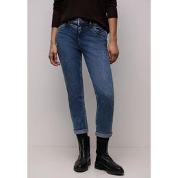 Street One Damen Loose-fit-Jeans, blau, Gr. 36, unifarben, Jeans, 76% Baumwolle, 18% Lyocell, 4% Elastomultiester, 2% Elasthan, Jeans, 5-Pocket-Style