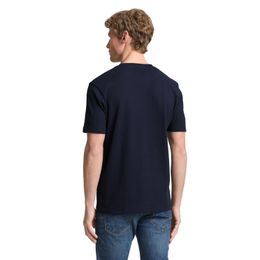 Herren T-Shirtsky captain blau, Gr. S, Tom Tailor Denim, unifarben, Single Jersey, Obermaterial: 60% Baumwolle, 40% Polyester, Shirts