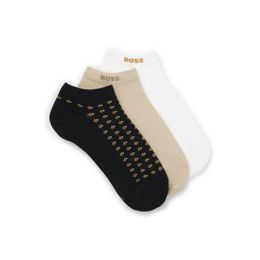 Sneakersocken BOSS "3P AS Minipattern CC", Herren, Gr. 39-42, schwarz 001, Baumwollmischung, unifarben, normal, Socken Sneakersocken