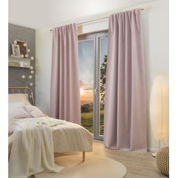 Vorhang Home Wohnideen "ASHTON", rose, B:135cm H:245cm, Polyester, Gardinen, Vorhang, Verdunklungsschal, 100% Blackout
