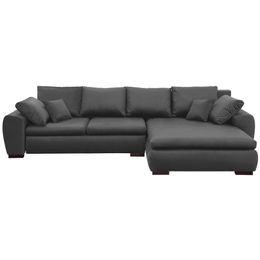 Ecksofa Home Affaire "Cara Mia L-Form, B: 325 cm - OTTO. Verl&auml;ssliche Qualit&auml;t.", grau (anthrazit), B:325cm H:87cm T:183cm, Luxus-Microfaser Vintageoptik (100% Polyester);Microfaser Antiklederoptik (100% Polyester), Sofas, Ecksofa, mit 4 Zierkissen, optional Bettfunktion & Bettkasten