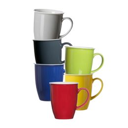 Ritzenhoff & Breker Becher RITZENHOFF & BREKER "Kaffeebecher Doppio 320 ml 6er Set bunt", bunt, B:9cm H:10cm &Oslash;:9cm, Porzellan, Trinkgef&auml;&szlig;e, Becher, Sp&uuml;lmaschinenfest, Mikrowellensicher