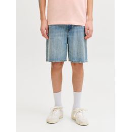 Jack & Jones Shorts JACK & JONES JUNIOR "JJITONY JJORIGINAL SHORTS AKM 280 JNR", M&auml;dchen, Gr. 146, N-Gr, blau denim pack:sdl jj 2790, Denim/Jeans, Obermaterial: 100% Baumwolle, unifarben, used, regular fit kniebedeckend, Hosen Shorts, mit l&auml;ssigem Used-Look