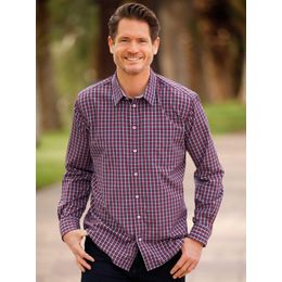 Catamaran Herren Langarmhemd, rot, Gr. 41, gemustert, kariert, 65% Polyester, 35% Baumwolle, Hemden