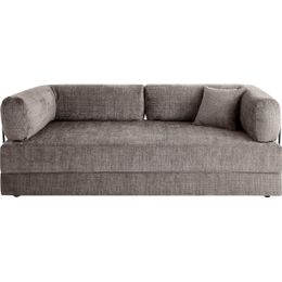 Schlafsofa HOMSY BY ANA JOHNSON "Folda, Dauerschl&auml;fer, Breite 206 cm, Liegefl&auml;che 181x198 cm", taupe, B:206cm H:72cm T:94cm, Sofas, Schlafsofa, mit Bett-/Schlaffunktion, inkl. 1x Zierkissen, Tonnentaschenfederkern