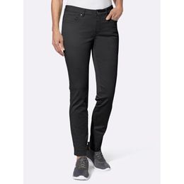 Casual Looks Damen 5-Pocket-Hose, schwarz, Gr. 40, unifarben, 97% Baumwolle, 3% Elasthan, Hosen