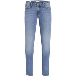 Jack & Jones JACK & JONES Herren Skinny-fit-Jeans "JJILIAM Skinny Jeans mit Used-Waschung f&uuml;r schlanke Silhouette", blau, Gr. 34, Abriebeffekte, Denim/Jeans,