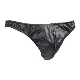 Rimba Leder-Slip mit Rei&szlig;verschluss