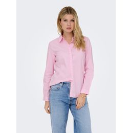 Jacqueline de Yong JDY Damen Hemdbluse "JDYMIO L/S SHIRT WVN NOOS", rosa, Gr. 38, gestreift, Web, Obermaterial: 72% Baumwolle, 24% Polyester, 4% Elasthan, Blusen,