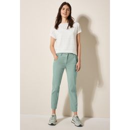 Cecil Damen 5-Pocket-Hose, gr&uuml;n, Gr. 33, unifarben, Web, 98% Baumwolle, 2% Elasthan, Hosen, High Waist