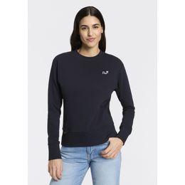 Sweatshirt Ragwear "AZALLEA O", Damen, Gr. XS, navy, Sweatware, Obermaterial: 70% Baumwolle, 30% Polyester, unifarben mit Farbeinsatz, h&uuml;ftlang, Rundhals, Rippb&uuml;ndchen, Sweatshirts Sweatshirt, mit Logostickerei