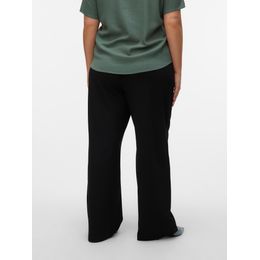 Vero Moda CURVE Damen Anzughose "VMCBERLIN ZAMIRA MW WIDE PANT CUR", schwarz, Gr. 52, unifarben, Web, Obermaterial: 95% Polyester, 5% Elasthan, Hosen