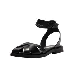 Riemchensandale Fly London "Fly London Sandalen Leder", Damen, Gr. 37, schwarz, schwarz, Leder, Schuhe Riemchensandale