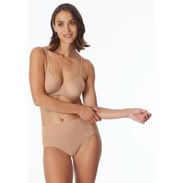 Schiesser Damen Midislip "Air", Gr. 36, beige, Microfaser, Obermaterial: 85% Polyamid, 15% Elasthan, unifarben, Unterhosen, mit transparenten