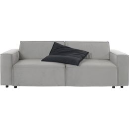 Schlafsofa Home Affaire "Marva", blau (grau, marineblau), B:245cm H:90cm T:102cm, 100% Polyester, Sofas, Schlafsofa, incl. Bettfunktion und Bettkasten, Federkern