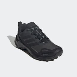 Wanderschuh adidas terrex "TERREX SKYCHASER AX5 GORE-TEX", Damen, Gr. 38, schwarz (carbon, core schwarz, semi flash aqua), Synthetik, Textil, Schuhe Wanderschuh, wasserdicht dank Gore-Tex Membrane, Topseller