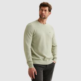 PME-Legend PME LEGEND Herren Rundhalspullover, gr&uuml;n, Gr. M, Strick, Obermaterial: 50% Baumwolle, 50% Modal, Pullover, mit Logo Stickerei