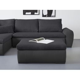 Polsterhocker Home Affaire "Win, B: 97 cm - OTTO. Verl&auml;ssliche Qualit&auml;t.", schwarz (anthrazit, schwarz), B:97cm H:40cm T:66cm, 100% Polyester, Hocker, Polsterhocker, individuell zu kombinieren