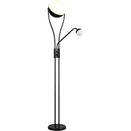 Trio LEUCHTEN LED Stehlampe "CHRIS, LED Stehleuchte, mit Lesearm, Drehdimmer", schwarz matt, 2, &Oslash; 28cm H: 180cm, 1 Stk., Leuchten, flexibles Leselicht getrennt schalten + dimmen, warmwei&szlig;es Licht 3000K, LED Stehlampe