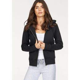 Damen Kapuzensweatshirt "Lady-Fit Premium hooded Sweat Jacket", schwarz, Gr. XXL, Fruit of the Loom, unifarben, angeraute Sweatware, Obermaterial: