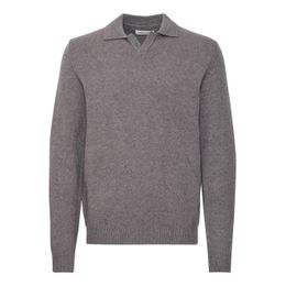 Casual Friday Herren Strickfleece-Pullover "Strickpullover CFKARL polo knit", grau, Gr. L, Obermaterial: 50% Polyacryl PAN. 28% Polyester PES. 22%