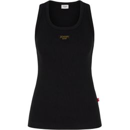 JOOP! Tanktop JOOP JEANS "Tana", Damen, Gr. M, schwarz, Jersey, Obermaterial: 100% Baumwolle, unifarben, regular fit normal, tiefer Rundhals, Tops Tanktop, mit Logoprint