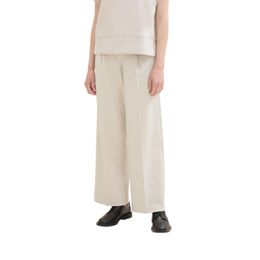 Jerseyhose Tom Tailor, Damen, Gr. 42, L&auml;nge 32, beige (dusty beige), Web, Obermaterial: 64% Viskose, 28% Polyamid, 8% Elasthan. Futter: 100% Polyester, unifarben, loose fit lang, Hosen Jerseyhose, Wide Leg mit Taschen