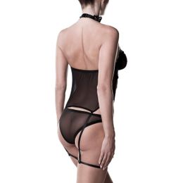 Grey Velvet Erotisches Dessous-Set mit Strapshaltern, 2 tlg.