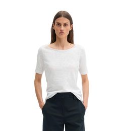 Marc O'Polo MARC O'POLO Damen T-Shirt "mit U-Boot-Ausschnitt", wei&szlig;, Basic, Gr. L, unifarben, Obermaterial: 100% Baumwolle, Shirts