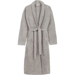 Unisex-Bademantel HIP, L:113cm, silber, Walkfrottee, Hausm&auml;ntel, "HIP Bathrobe uni - Blue", Schalkragen, G&uuml;rtel, Taschen, Baumwolle, Frottee, Weich