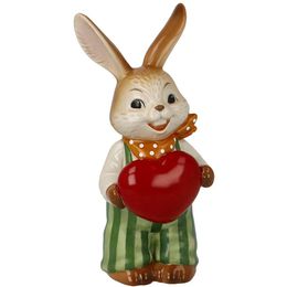 Osterhase Goebel "Figur Hase - Von Herzen", bunt, B:5,5cm H:12cm T:5cm, Steingut, Dekofiguren, Osterhase, Osterfigur, Dekofigur, Ostern, Osterdekoration