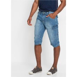 Bermudas bonprix, Herren, Gr. 56, N-Gr, mittelblau denim, Web, Obermaterial: 100% Baumwolle, relaxed fit, Hosen Bermudas, aus Baumwolle, Relaxed Fit, im Denim-Look