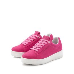 Sneaker ELBSAND "Freizeitschuh, Lederschuh, Ledersneaker, Turnschuh, Schn&uuml;rschuhe", Damen, Gr. 38, pink, Obermaterial: 100% Rindsleder. Decksohle: 100% Textilmaterial. Futter: 100% Textilmaterial. Laufsohle: 100% Synthetik, unifarben, Basic, Schuhe Sneaker, Schn&uuml;rhalbschuhe aus Leder mit modischer Plateausohle
