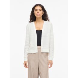 Vila Damen Strickjacke "VILOLLO SHORT L/S KNIT CARDIGAN - NOOS"wei&szlig; alyssum, Gr. S, unifarben, Strick, Obermaterial: 100% Baumwolle, Strickjacken