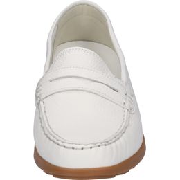 Waldl&auml;ufer WALDL&Auml;UFER Damen Mokassin "H-LUCY", Gr. 4, wei&szlig;, Nappaleder, unifarben, Schuhe, Halbschuh, Slipper, Schlupfschuh, mit Zierriegel, Komfortweite H