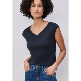 Street One Damen Shirttopshadowed navy, Gr. 36, unifarben, Web, 50% Baumwolle, 50% Modal, Tops, Jersey