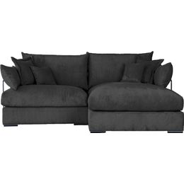 Ecksofa Home Affaire "Casa XXL L-Form, Breite 247 cm", anthrazit, B:247cm T:187cm, 100% Polyester, Sofas, Ecksofa, Mega-Sofa, Cord oder Chenille-Struktur w&auml;hlbar, mit Federkern